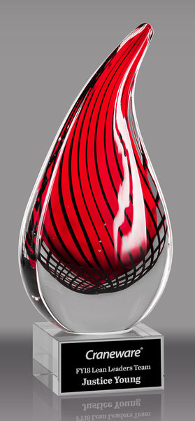 Droplet Shaped Art Glass Award [AGM2249-9] – Awards Depot
