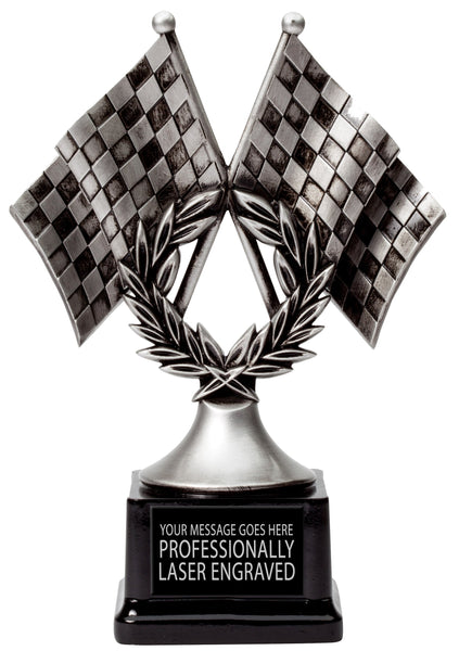 Crossed Flags Resin Trophy [RM1078] – Awards Depot