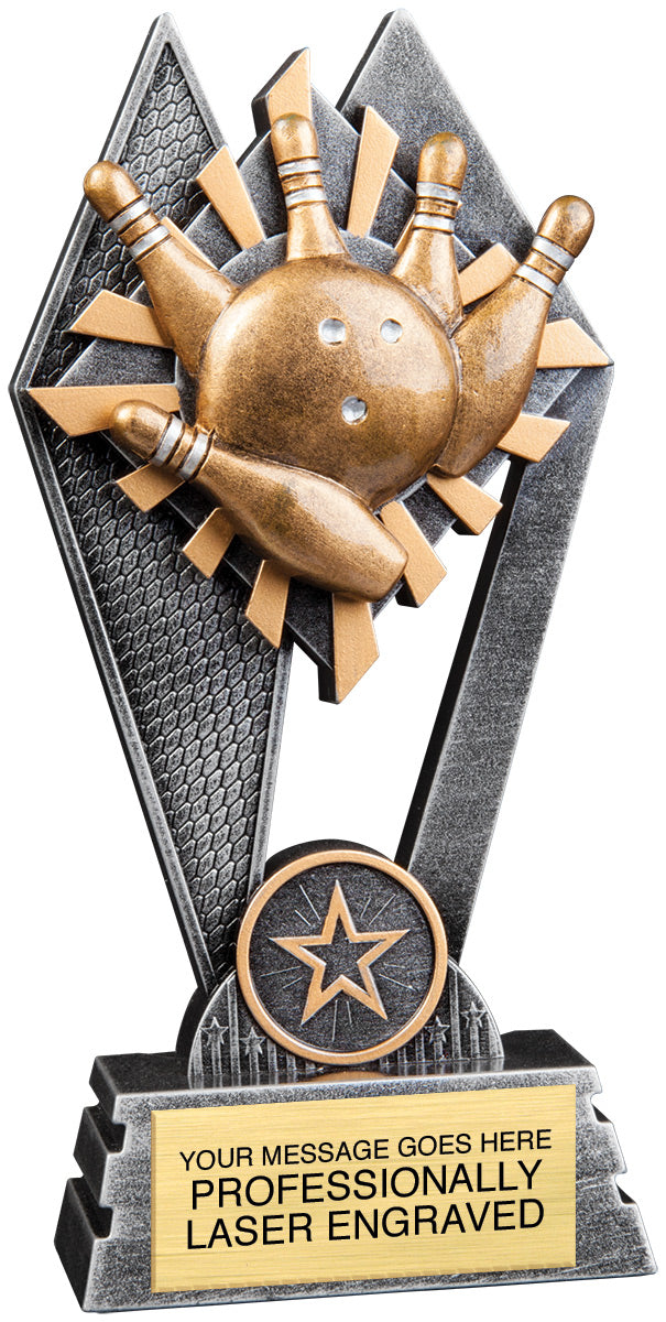 Bowling Sun Ray Trophy - 7 inch [RJSR-7-BW] – Awards Depot